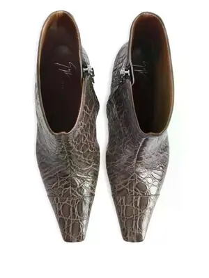 GIUSEPPE ZANOTTI Janiee Crocodile-effect Ankle Boots