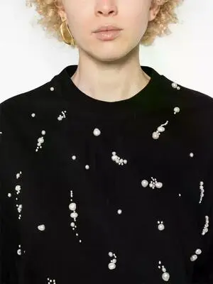 JIL SANDER Pearl Embellished Cotton T-shirt
