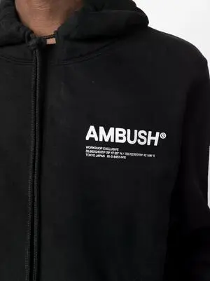 AMBUSH Logo-print Hoodie - Black