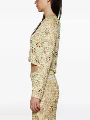 Calle Del Mar Floral Crochet Cardigan - Neutrals