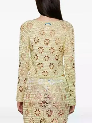 Calle Del Mar Floral Crochet Cardigan - Neutrals