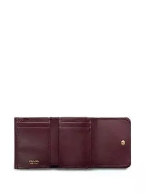 Prada Small Saffiano Leather Wallet Red