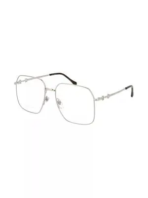 Gucci Tone Metal Horsebit Detail Square Frame Eyeglasses