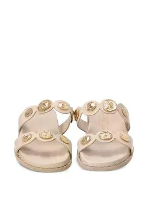 KOTRIS SANDALS Embellished Double-strap Flat Sandals