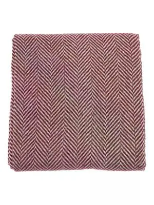 Brunello Cucinelli Herringbone-pattern Cashmere Scarf - Red