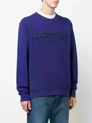 LANVIN Embroidered-logo Sweatshirt - Blue