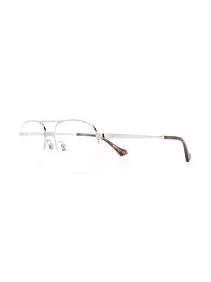 Gucci Double-bridge Pilot-frame Glasses - Silver
