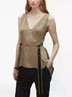 3.1 Phillip Lim Sleeveless V-neck Peplum Top