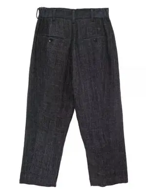 ZIGGY CHEN Charcoal Linen Trousers - Grey