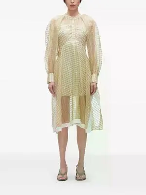 3.1 Phillip Lim Checked Puff-sleeve Midi Dress