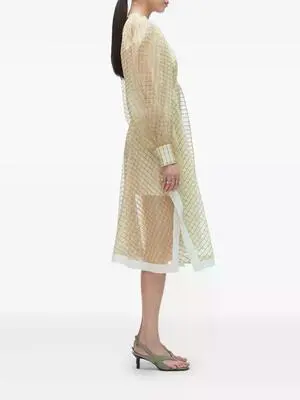 3.1 Phillip Lim Checked Puff-sleeve Midi Dress