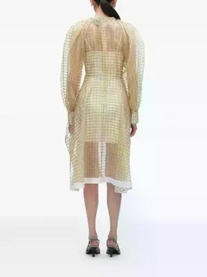 3.1 Phillip Lim Checked Puff-sleeve Midi Dress
