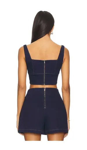 SAU LEE Bridgette Denim Top In . Also