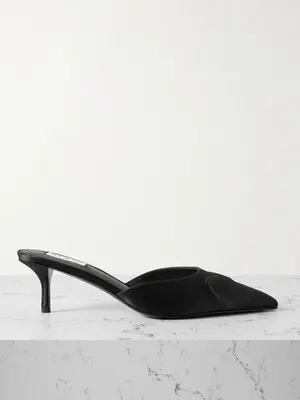 Alaïa 55 Satin Mules - Black