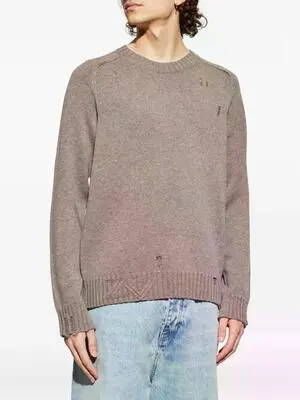 Zadig&Voltaire Distressed Wool-cashmere Blend Crew Neck Sweater