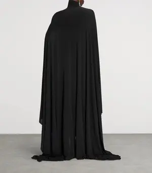 Balenciaga Cape-sleeve High-neck Maxi Dress