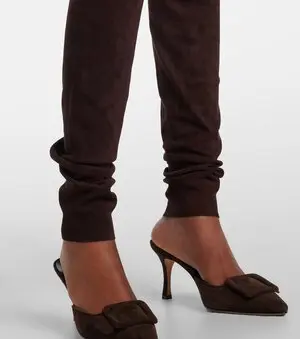 Stouls Carolyn Mid-rise Suede Leggings - Brown