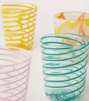 CABANA Giravolta Set Of 2 Glasses - Green
