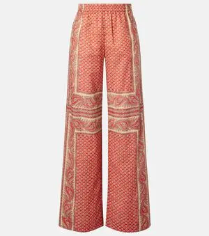 Valentino Garavani Printed Cotton Wide-leg Trousers - Multicoloured