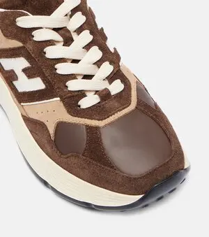 Hogan Suede And Leather Sneakers - Brown