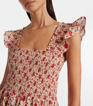 Rixo Kendall Floral Cotton Voile Midi Dress - Multicoloured