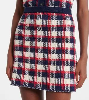 Valentino Garavani Checked Cotton Mini Skirt