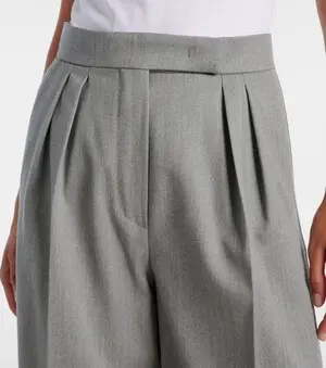 Max Mara Baden Virgin Wool Wide-leg Pants - Grey