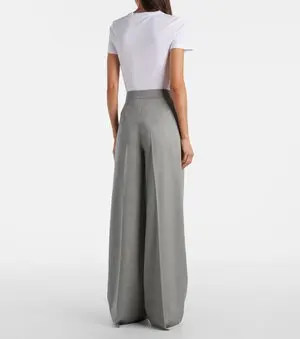 Max Mara Baden Virgin Wool Wide-leg Pants - Grey