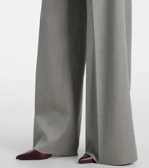 Max Mara Baden Virgin Wool Wide-leg Pants - Grey