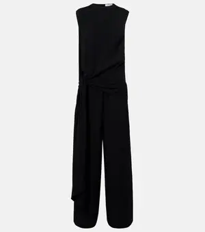 Alaïa Tie Gathered Jersey Jumpsuit
