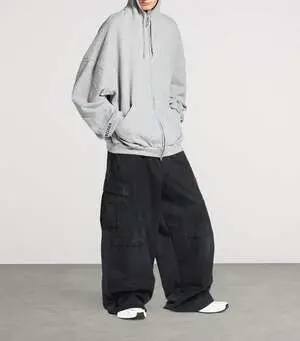 Balenciaga Oversized Alien Cotton Hoodie