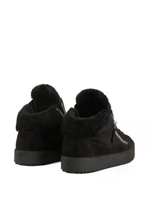 GIUSEPPE ZANOTTI Kriss Mid-top Suede Trainers - Black