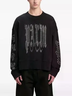 Palm Angels Studded-logo Cotton Sweatshirt