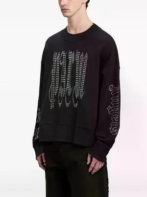 Palm Angels Studded-logo Cotton Sweatshirt