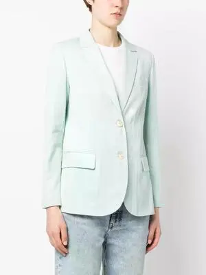 TWINSET Cotton Blend Single-breasted Blazer - Green