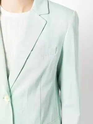 TWINSET Cotton Blend Single-breasted Blazer - Green