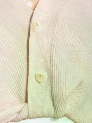 R13 Ribbed Button Cardigan - Neutrals