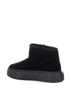 Pinko Suede Platform Boots With Shearling Lining - Black