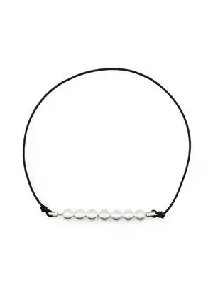 Le Gramme Beaded Cord Bracelet In Sterling - Silver