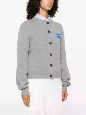 Marni Button-fastening Logo Patch Cardigan