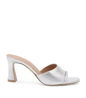 MALONE SOULIERS Metallic Leather Roxanne Mules 70 - Silver