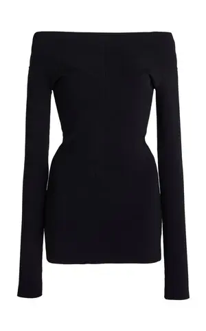 Stella McCartney Off-the-shoulder Knit Top - Black