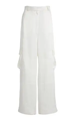 Stella McCartney Mixed Poplin Satin Trouser - Neutral