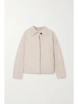 Le Kasha Bilbao Cable-knit Cashmere Cardigan - Neutrals
