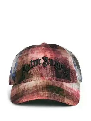 Palm Angels Check Pattern Baseball Cap - Red