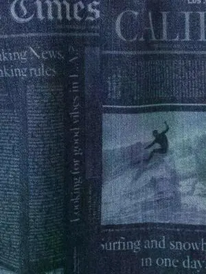 Palm Angels Newspaper-print Denim Shirt