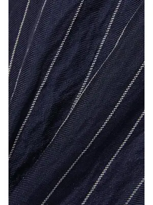 Lafayette 148 New York Sullivan Pinstriped Metallic Twill Straight-leg Trousers