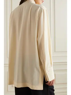 THE ROW Peony Tie-detailed Silk Blouse