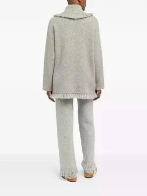 Alanui Shawl Collar Fringed Cardigan - Grey