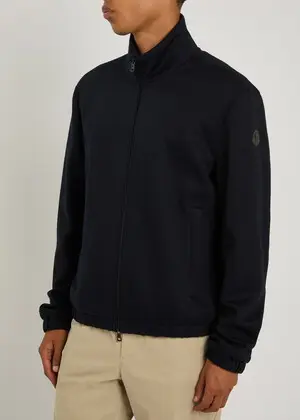 Moncler Cotton-blend Jacket With High Neck And Zip Fastening